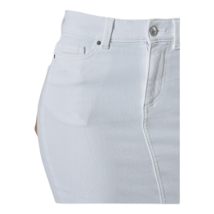 Pieces Lili Mw Denim Skirt White